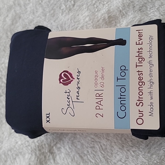 Secret Treasures | Other | 2pack Blue And Black Tights | Poshmark